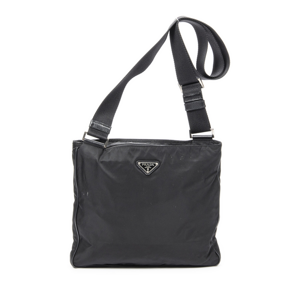 Prada | Bags | Prada Small Zip Messenger In Black Nylon Canvas | Poshmark